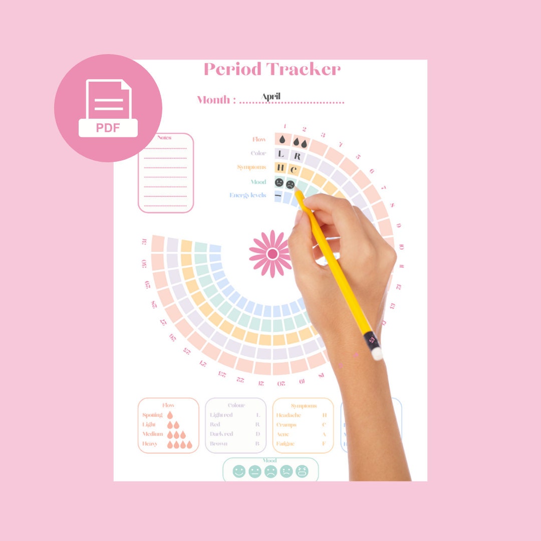 Period Tracker Monthly and Yearly Period Tracker Pie Chart - Etsy
