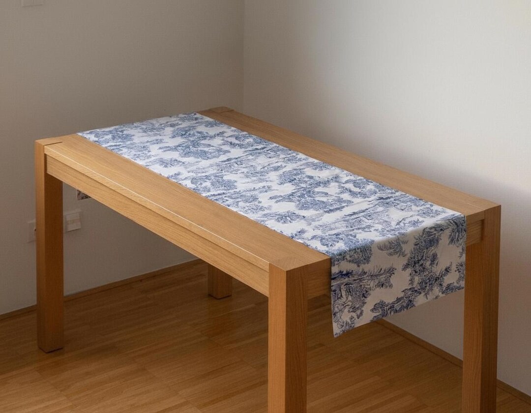 Handmade French Toile Table Runner – Cotton – Red & Blue - Etsy