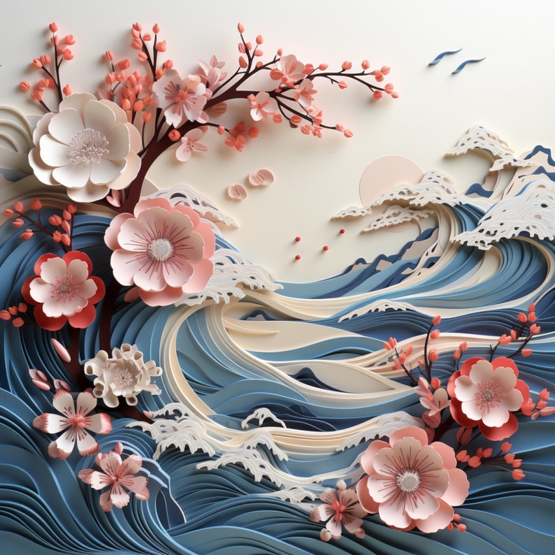 Enchanting 3D Digital Art: Chinese Elegance in Light Blue 12 - Etsy