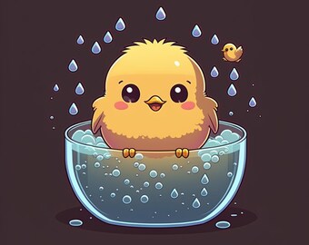 Smiling Baby Chick Bath Time 2 - Etsy