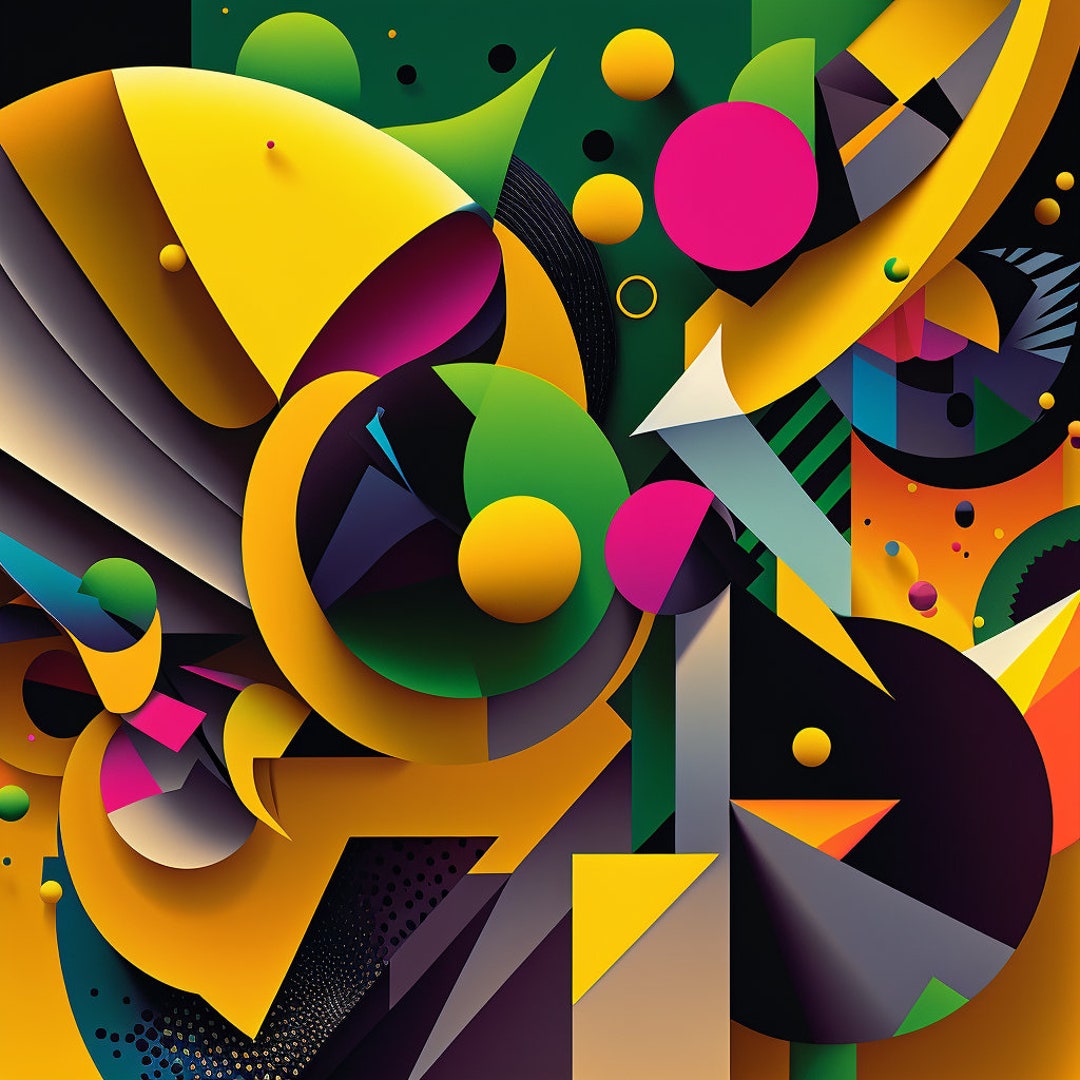 Abstract Shapes Art 1 - Etsy