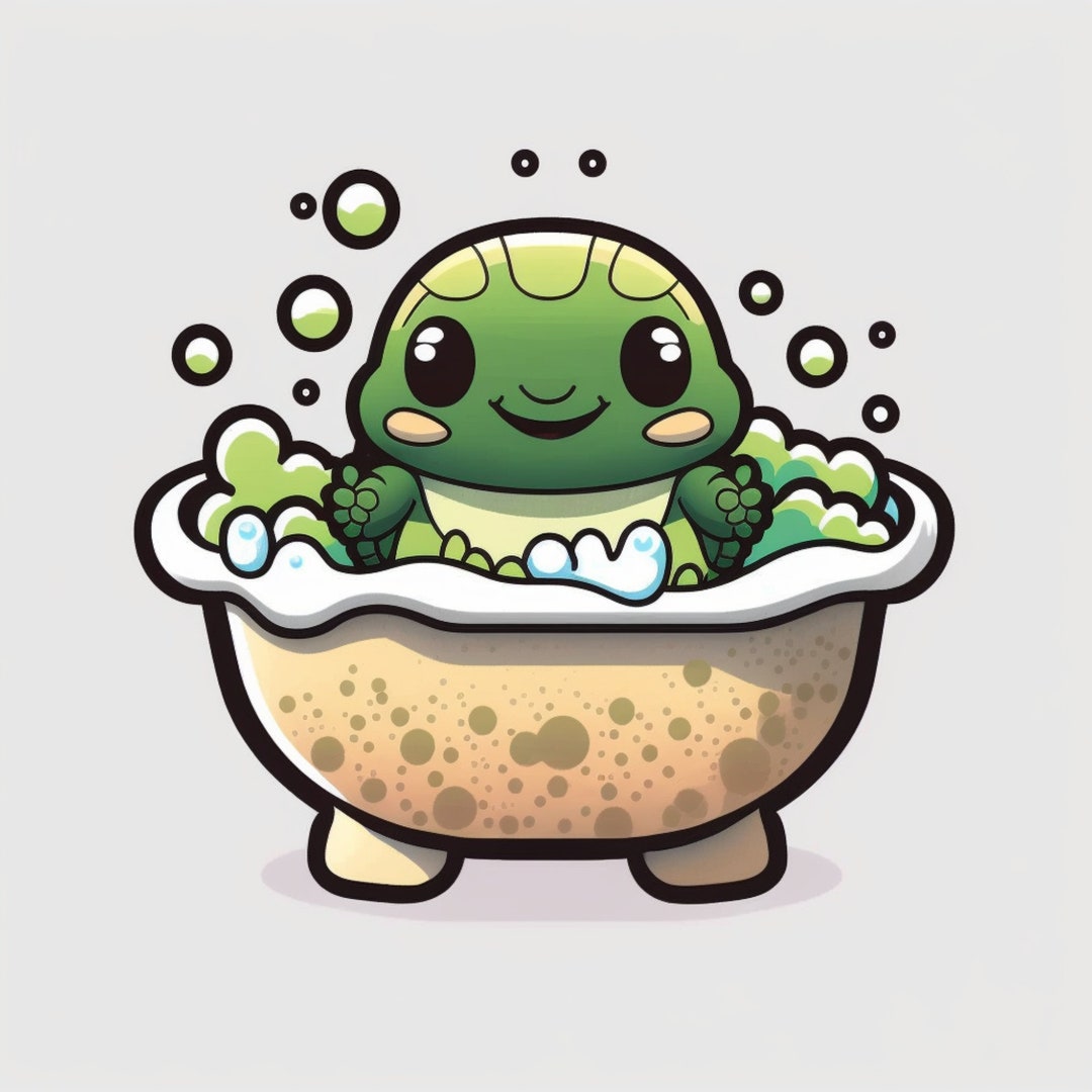 Smiling Baby Turtle Bath Time 4 - Etsy