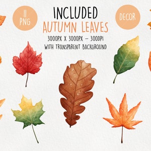 Autumn Watercolor Clipart Fall Watercolor Clipart Autumn - Etsy