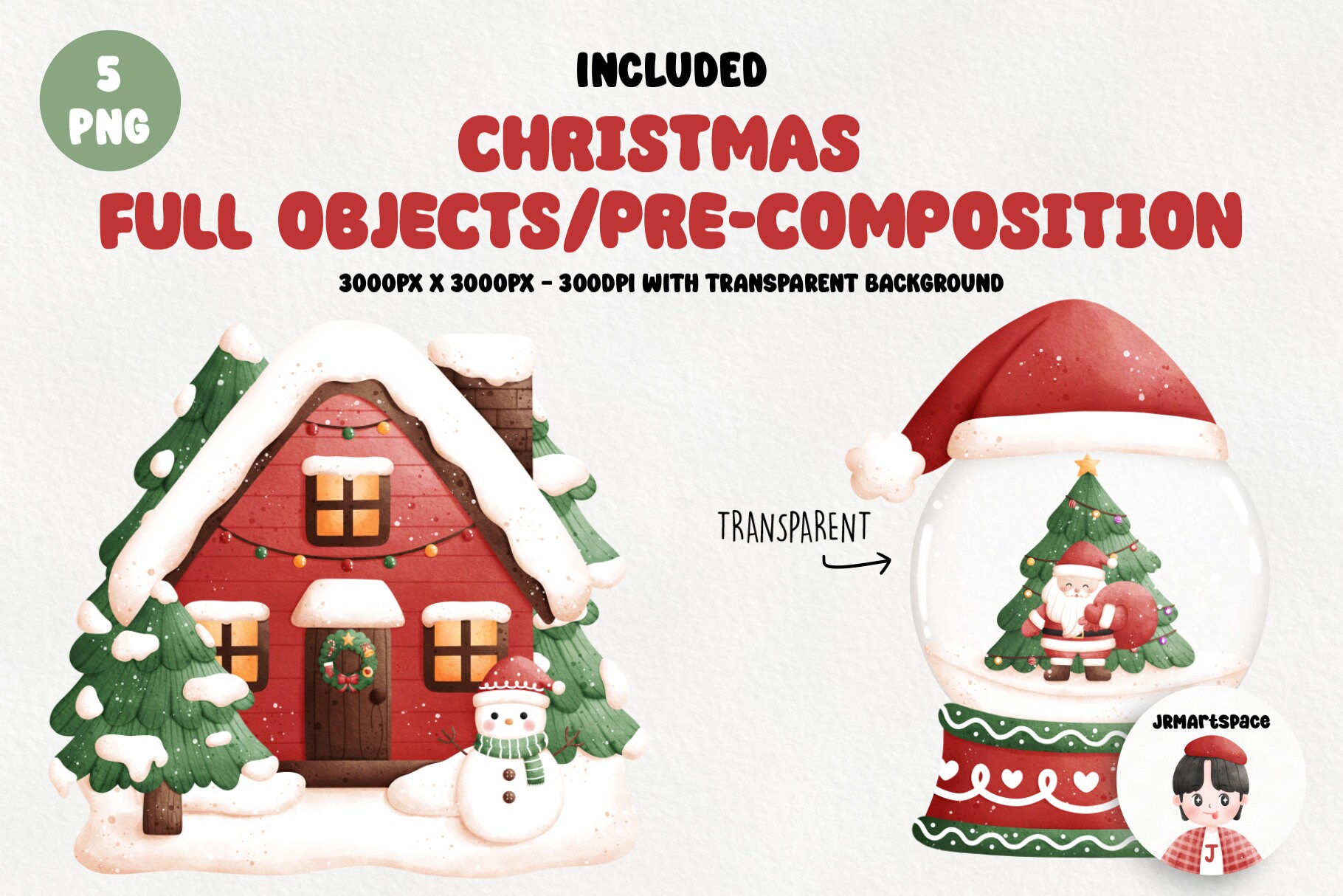 Merry Christmas Watercolor Clipart, Christmas Watercolor Clipart ...