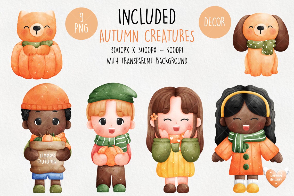 Autumn Watercolor Clipart Fall Watercolor Clipart Autumn - Etsy