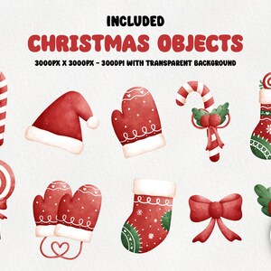 Merry Christmas Watercolor Clipart, Christmas Watercolor Clipart ...