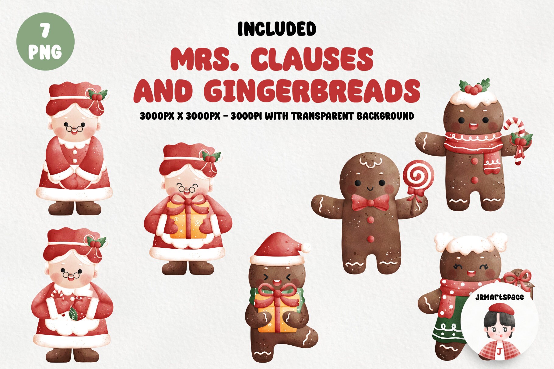 Merry Christmas Watercolor Clipart, Christmas Watercolor Clipart ...