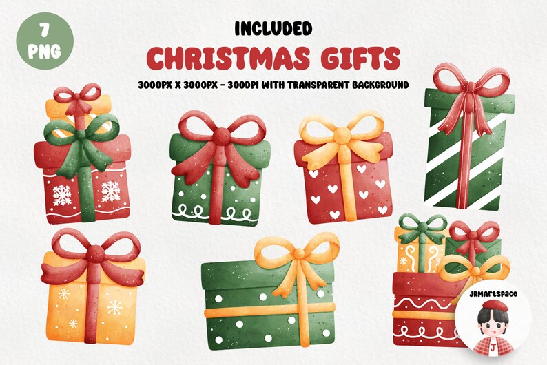 Merry Christmas Watercolor Clipart, Christmas Watercolor Clipart ...