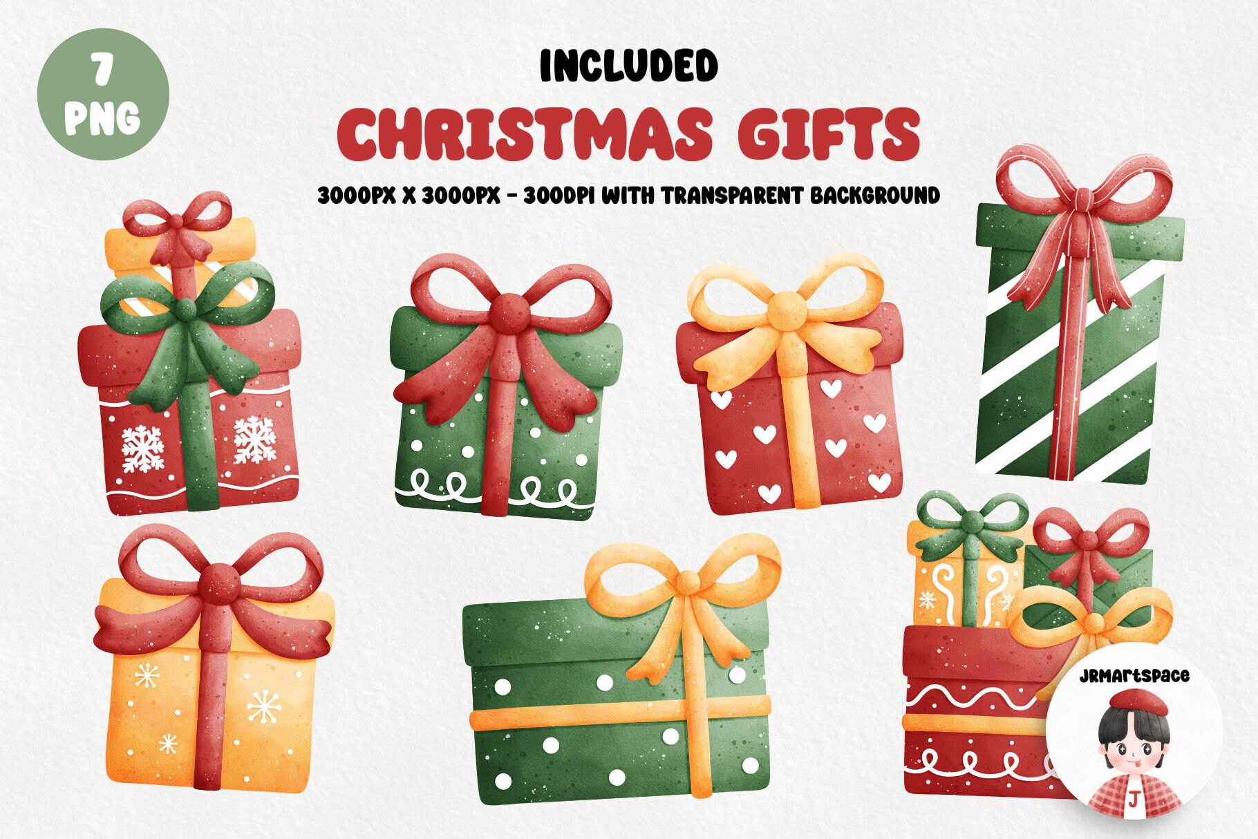 Merry Christmas Watercolor Clipart, Christmas Watercolor Clipart ...