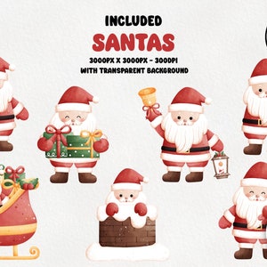 Merry Christmas Watercolor Clipart, Christmas Watercolor Clipart ...