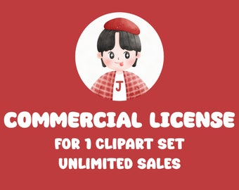 Commercial License Add-on License to Use ONE Clipart Set in Items for ...