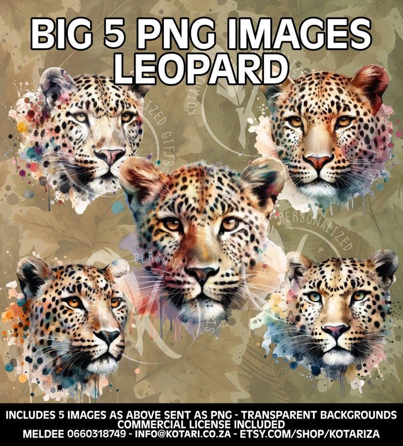 ALL Big 5 Animals PNG Transparent Images Commercial Lion Leopard Rhino ...