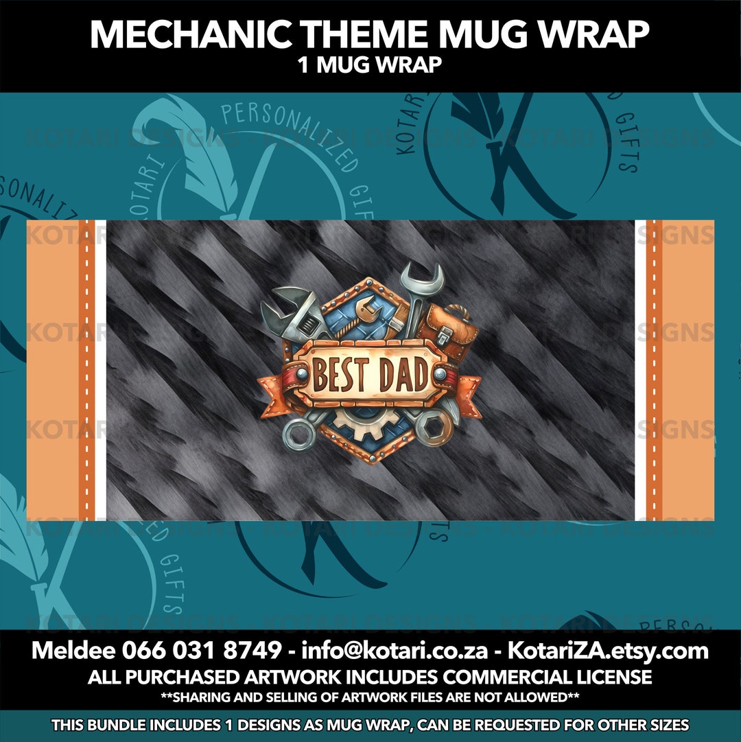Mechanic Themed - E Designs - Father's Day Mug Wrap - Ideal for a Dad ...