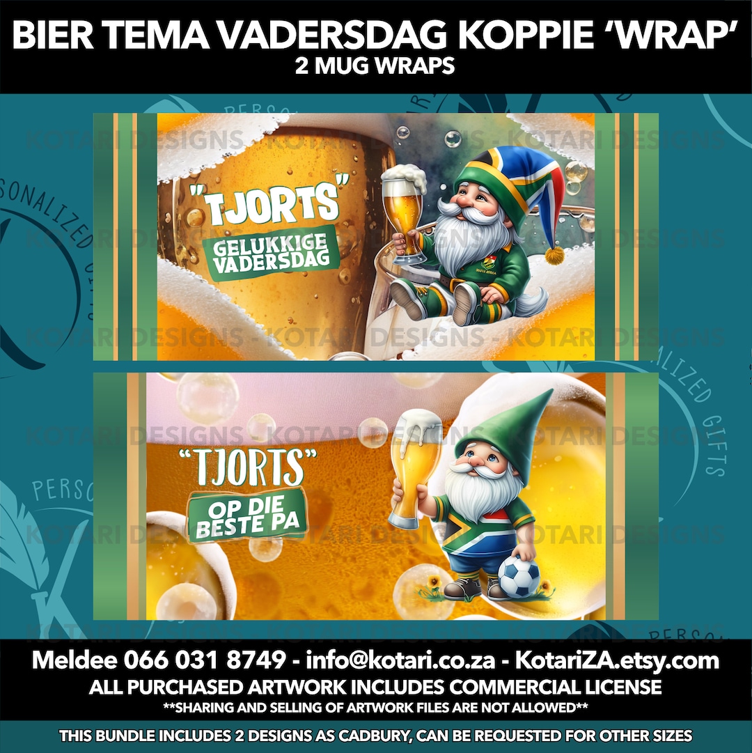 Bier Tema Koppie Ontwerp - Tjorts - 2 Ontwerpe - Koppie Vir Pappa ...