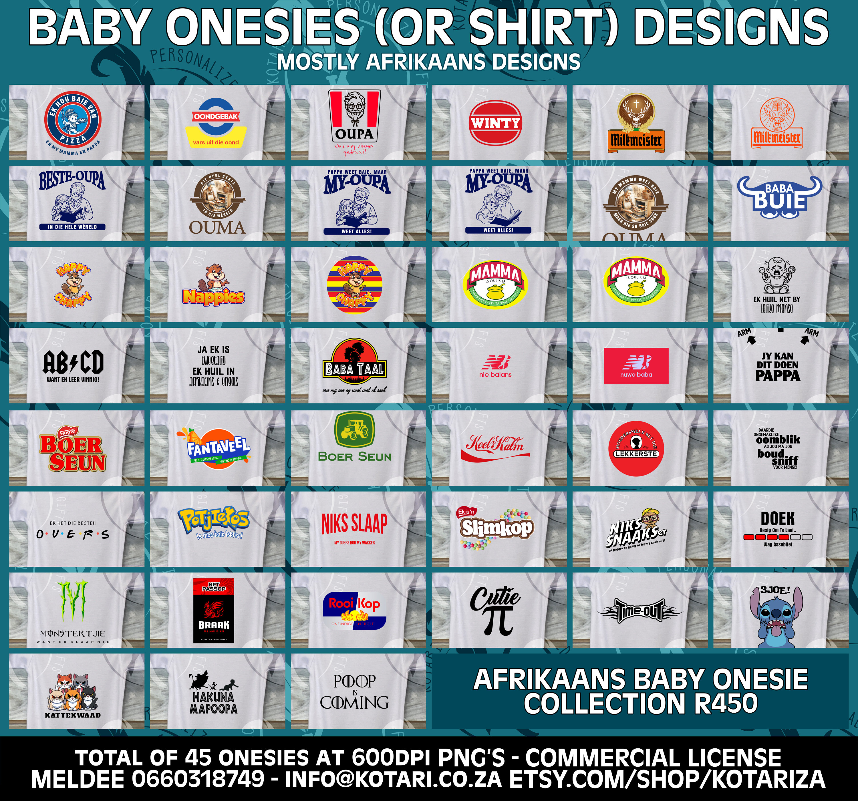 Afrikaans Oulike Woorde, Parody Ontwerpe, Baba Hempie - Suid Afrika ...