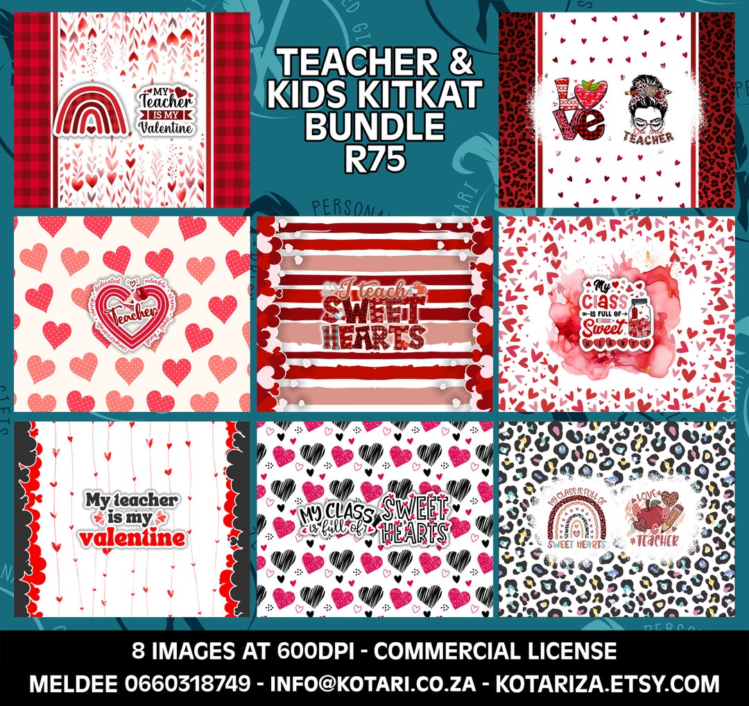 Valentines Kitkat Wrappers: Teacher & Kid Designs (digital Download) - Etsy