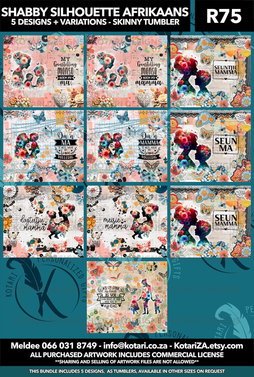 Shabby Ma Ontwerpe Vir Tumblers - Moedersdag - Afrikaanse Bewoording - Etsy