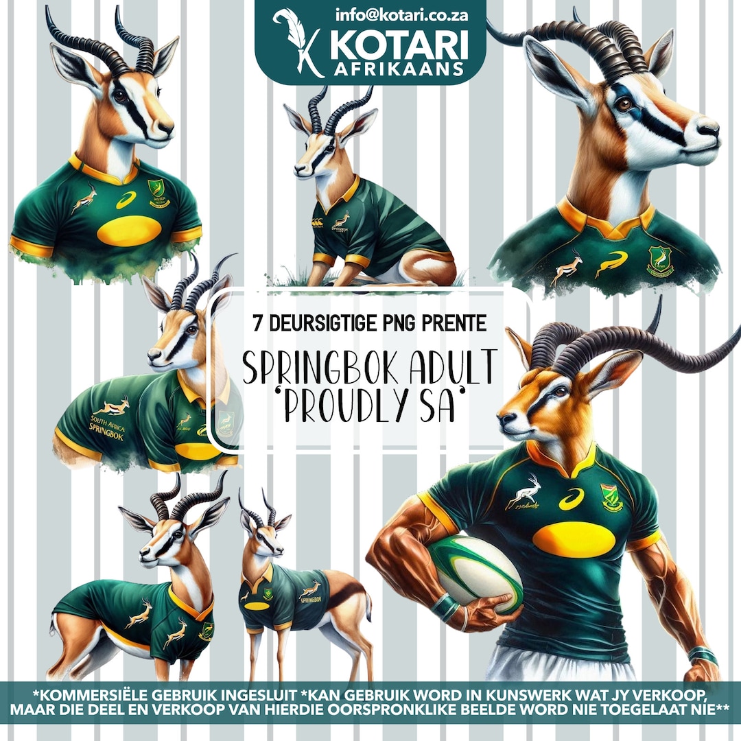 South African Springbok Inspired Sublimation DTF Ready Designs for ...