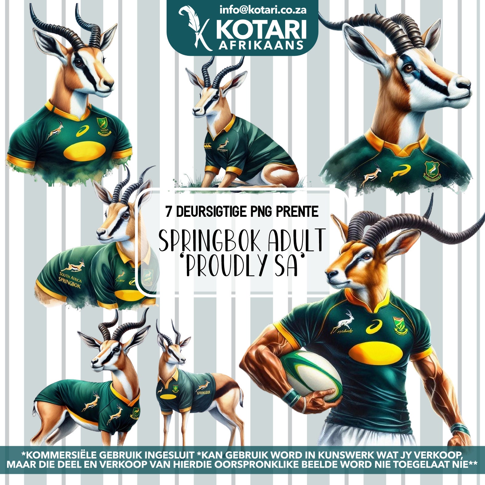 South African Springbok Inspired Sublimation DTF Ready Designs for ...