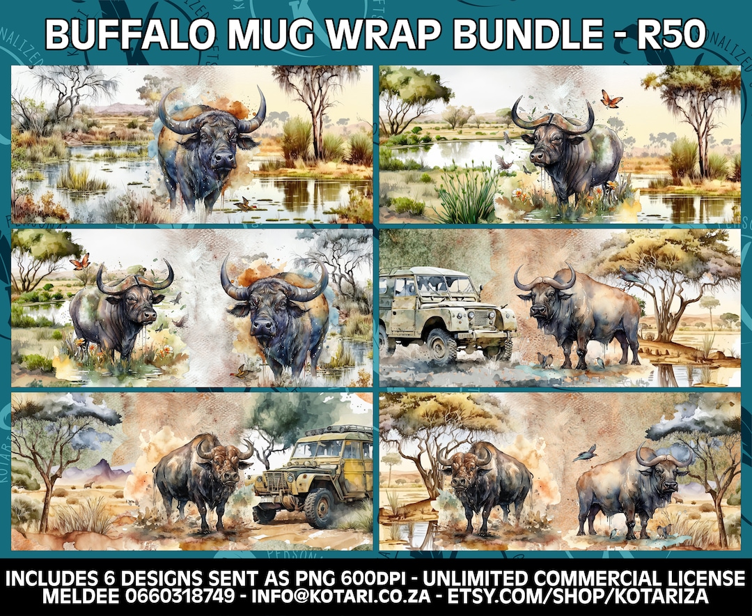 Buffalo - SA Big 5 Mug Wrap - South African Safari - Etsy