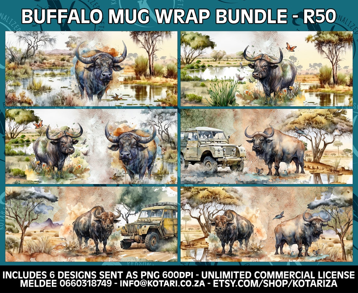 Buffalo - SA Big 5 Mug Wrap - South African Safari - Etsy