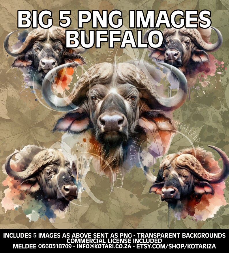 ALL Big 5 Animals PNG Transparent Images Commercial Lion Leopard Rhino ...