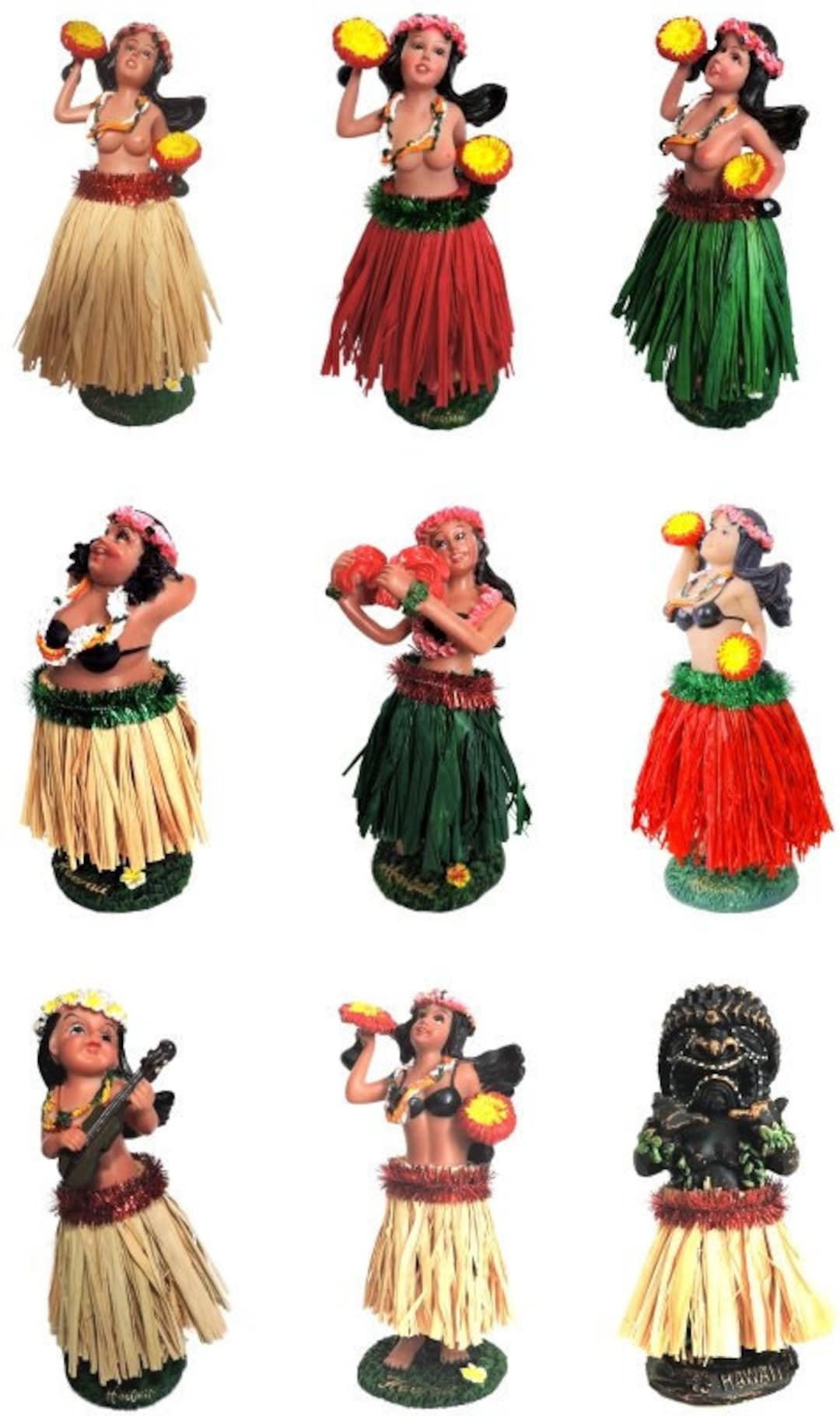 Dancing Hawaii Hula Figure Girl, Dashboard Hula Doll Figure Movable ...