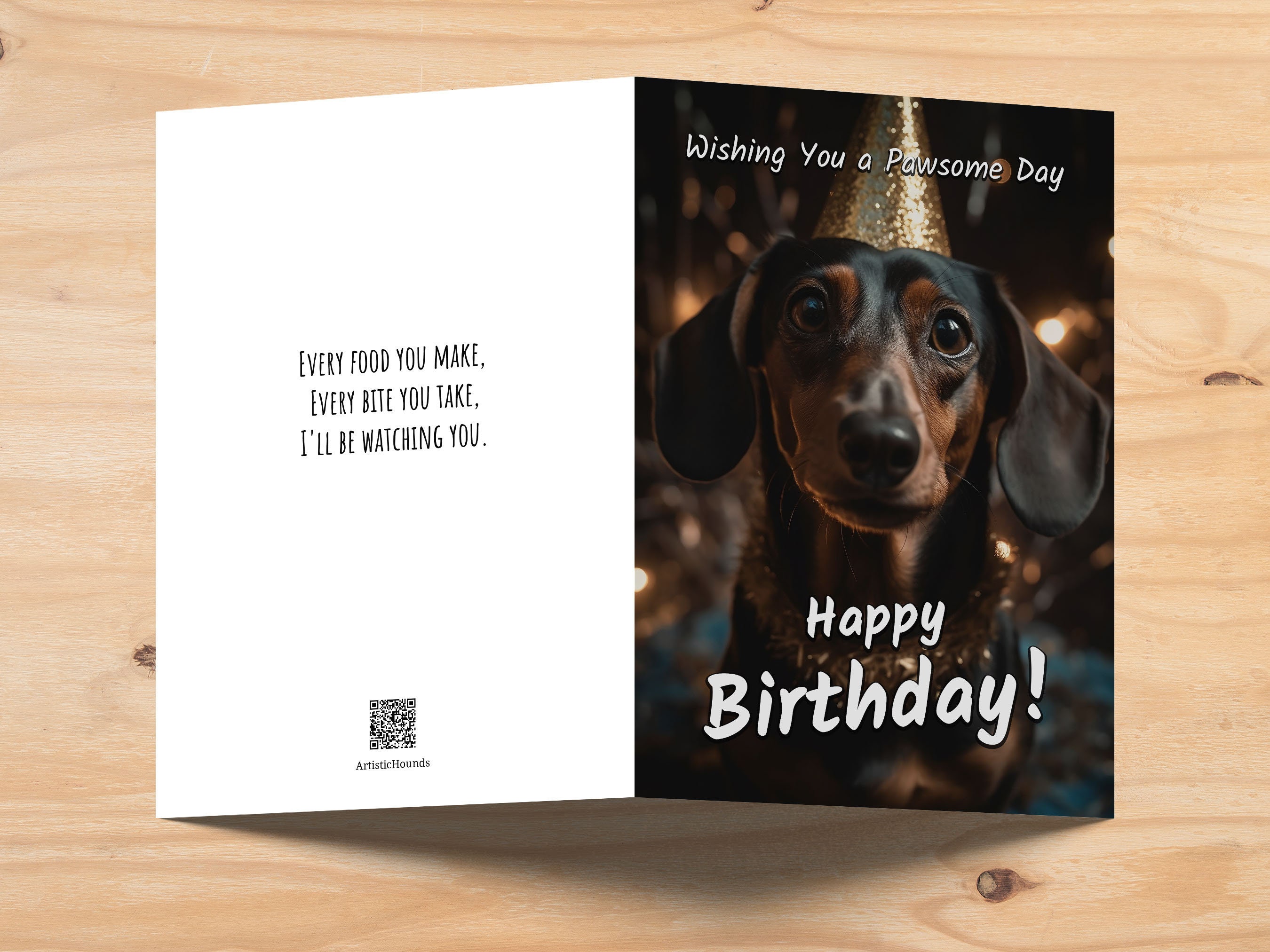 Dashing Dachshund Birthday Card: A Folded Birthday Card for Dog Lovers ...