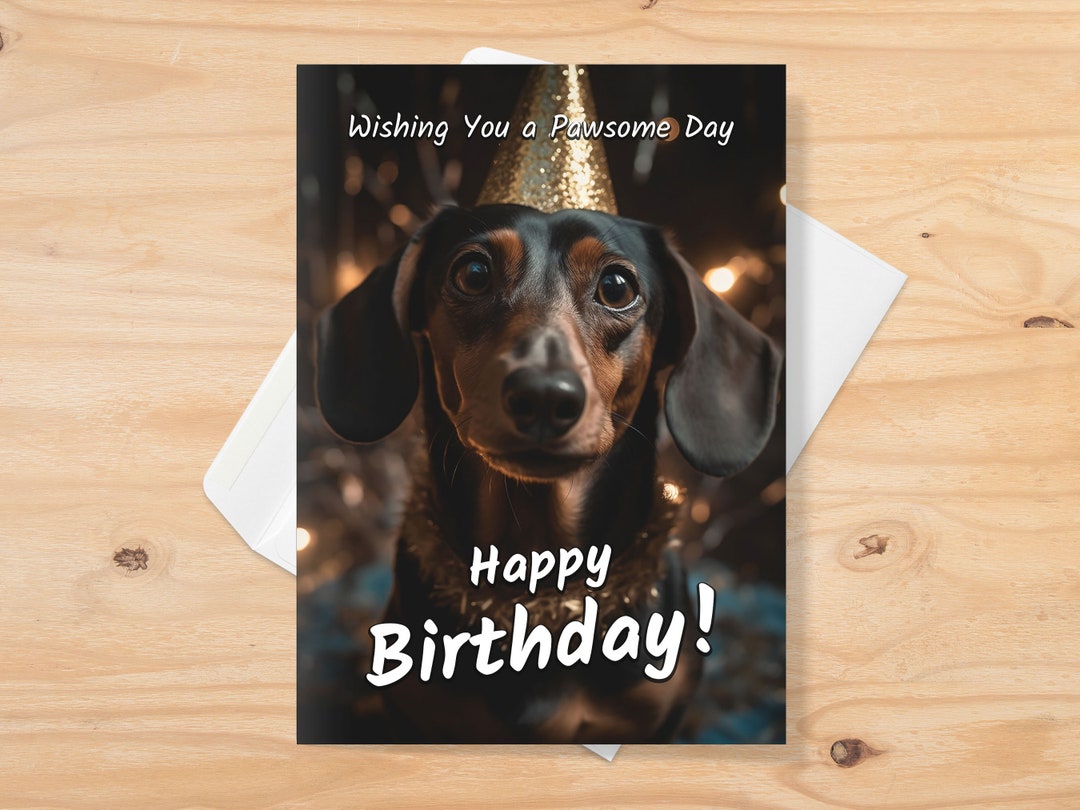 Dashing Dachshund Birthday Card: A Folded Birthday Card for Dog Lovers ...