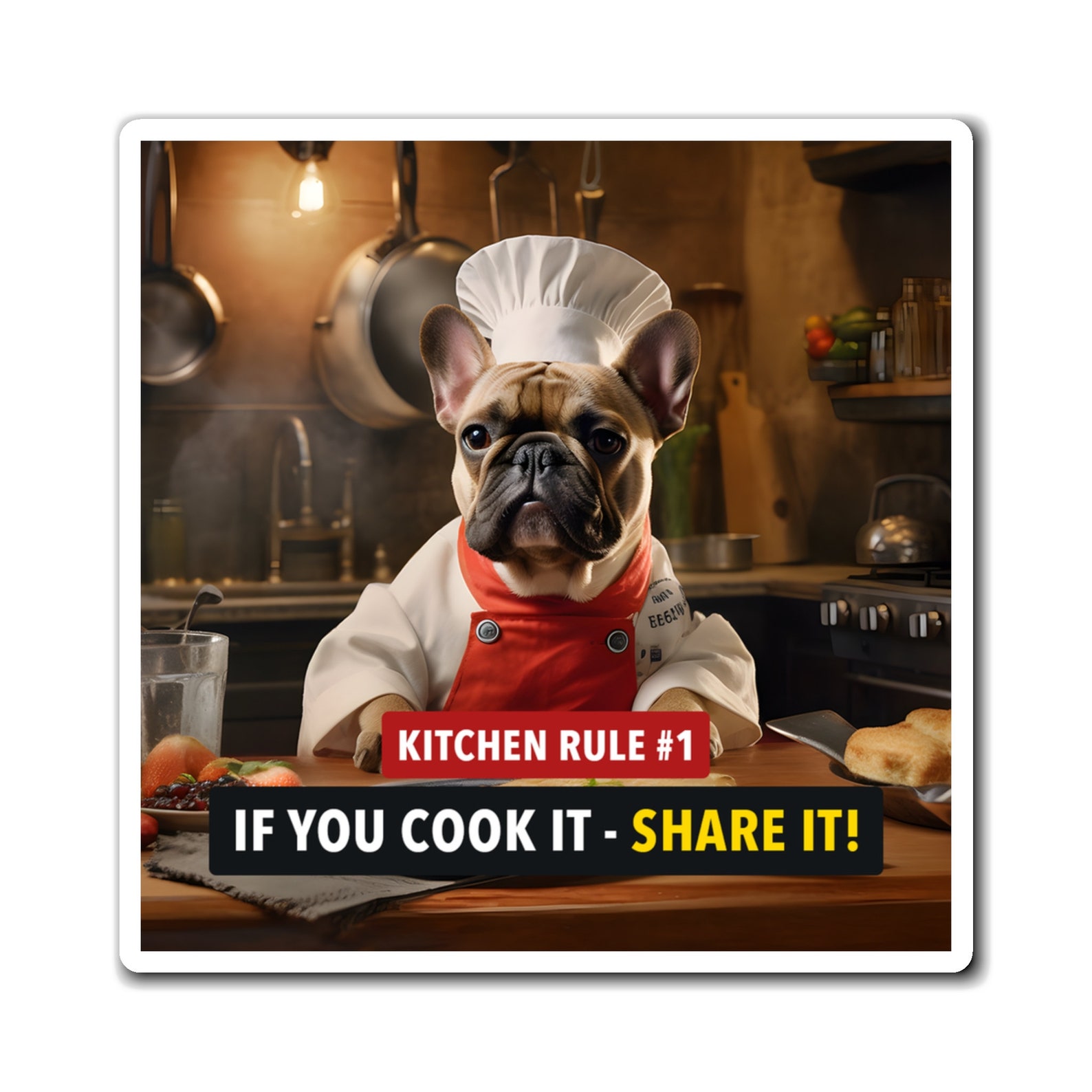 French Bulldog Chef Magnet A Hilarious Gift for Dog Lovers - Etsy