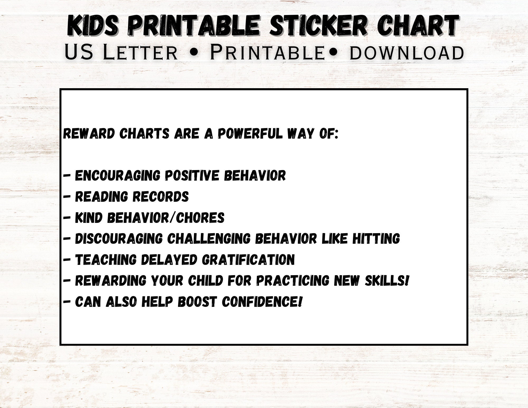 Kids Sticker Chart, Reward Chart, Kids Routine Chart, Toddler Reward ...