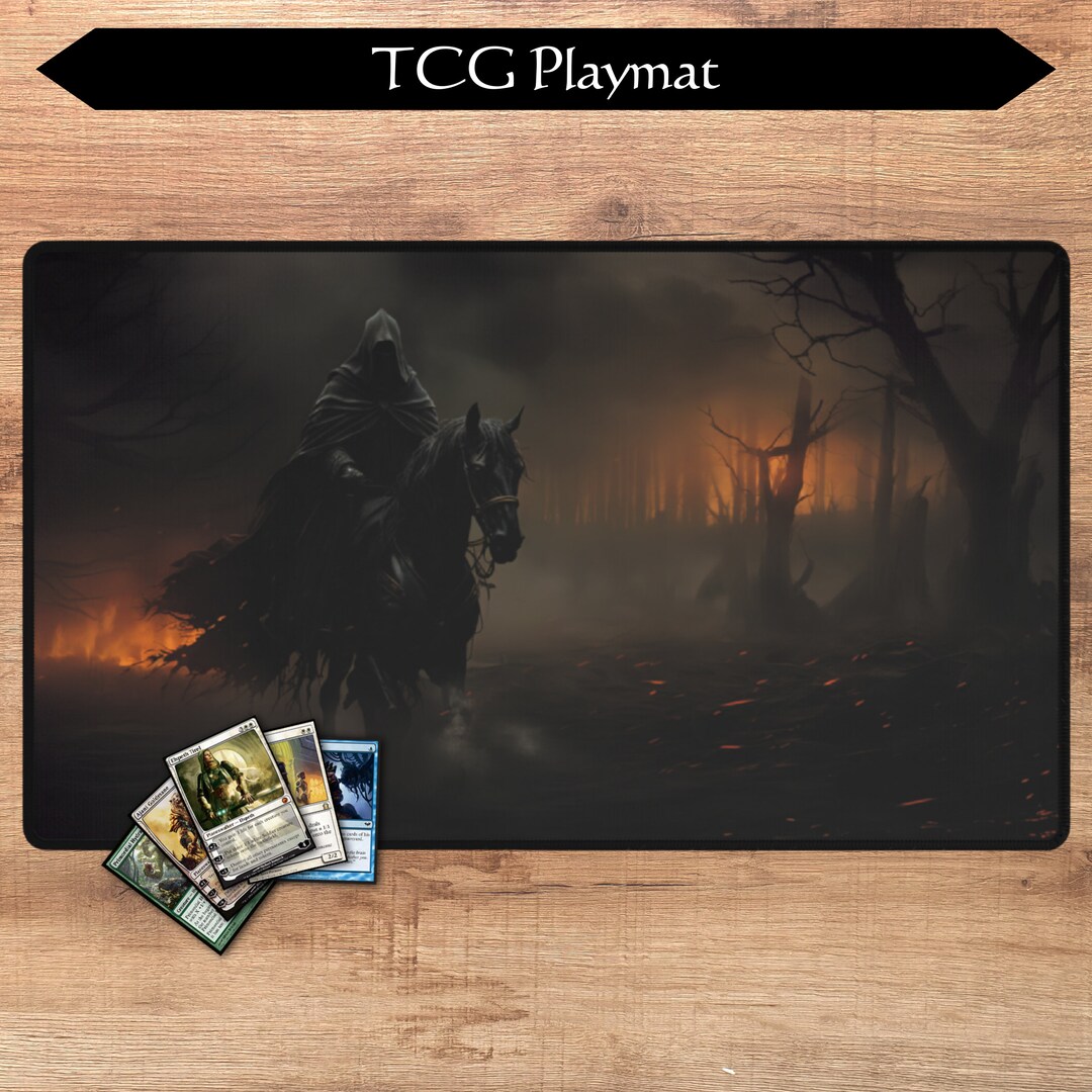 MTG Playmat | 24x14 Inch | Black Rider | Optional Zoning | TCG Play Mat ...