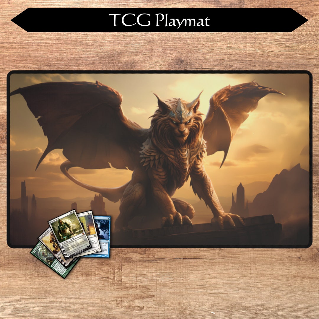 MTG Playmat | 24x14 Inch | Demon Sphinx | Optional Zoning | TCG Play ...
