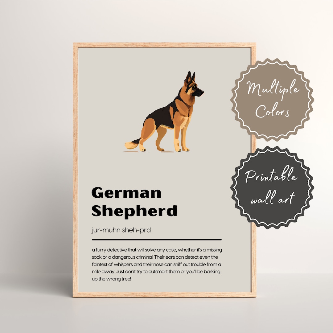 German Shepherd Definition Print Poster Dog Definition Print - Etsy