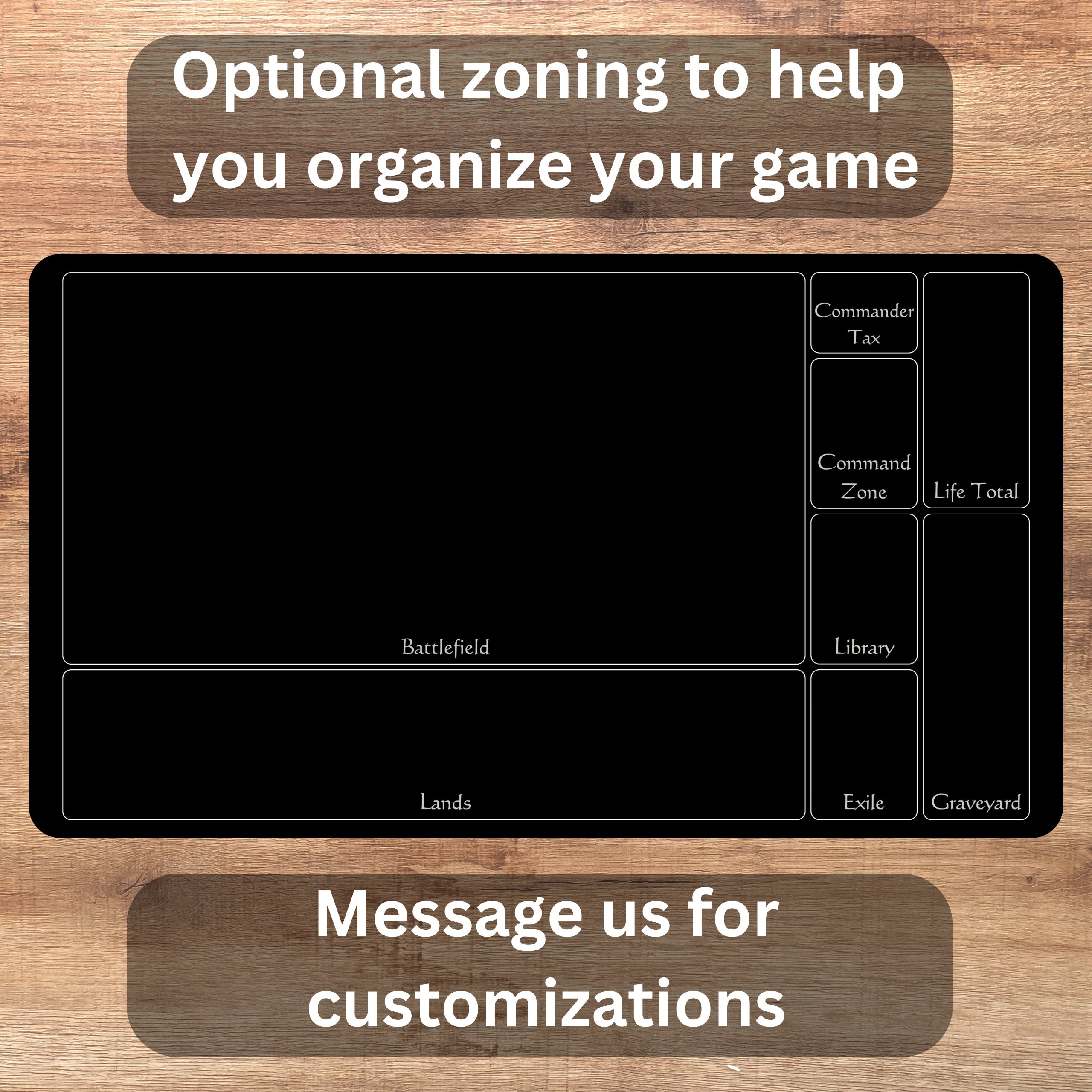 MTG Playmat 24x14 Inch Flower Dragon Optional Zoning TCG Play Mat Magic ...