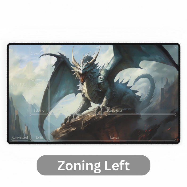 MTG Playmat 24x14 Inch Guardian Dragon Optional Zoning TCG Play Mat ...