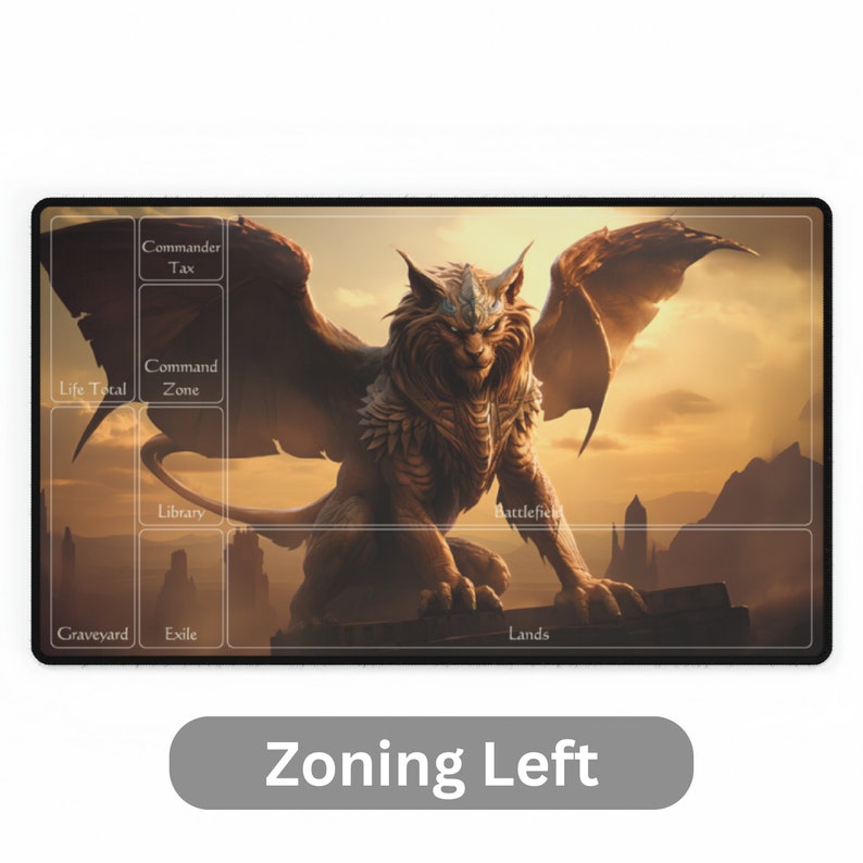 MTG Playmat 24x14 Inch Demon Sphinx Optional Zoning TCG Play Mat Magic ...
