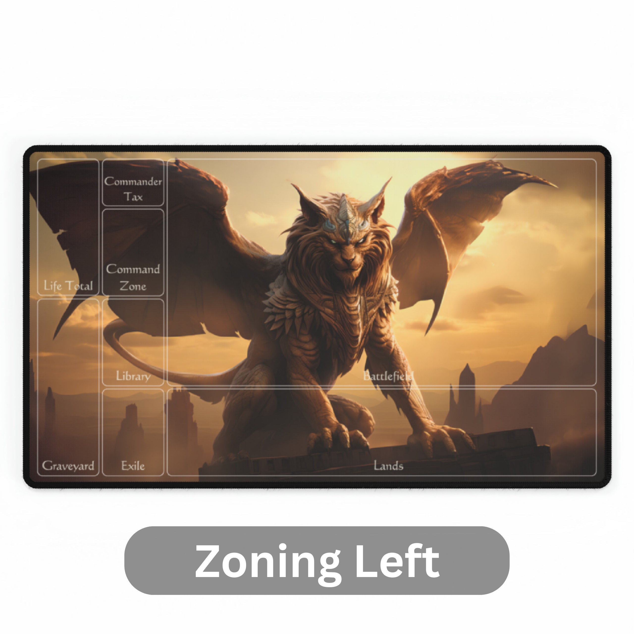 MTG Playmat 24x14 Inch Demon Sphinx Optional Zoning TCG Play Mat Magic ...