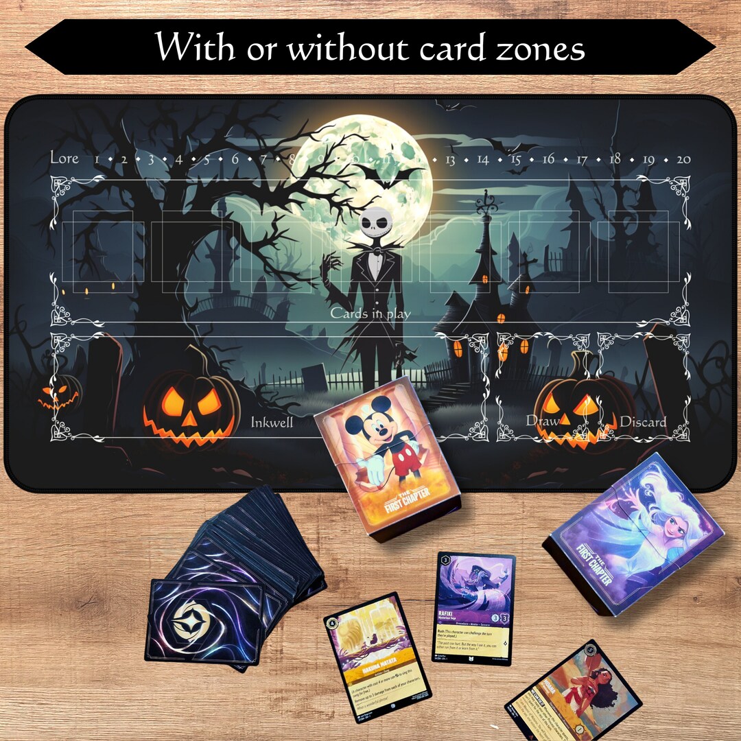 Lorcana Playmat With or Without Zoning | Skeleton | TCG Playmat ...