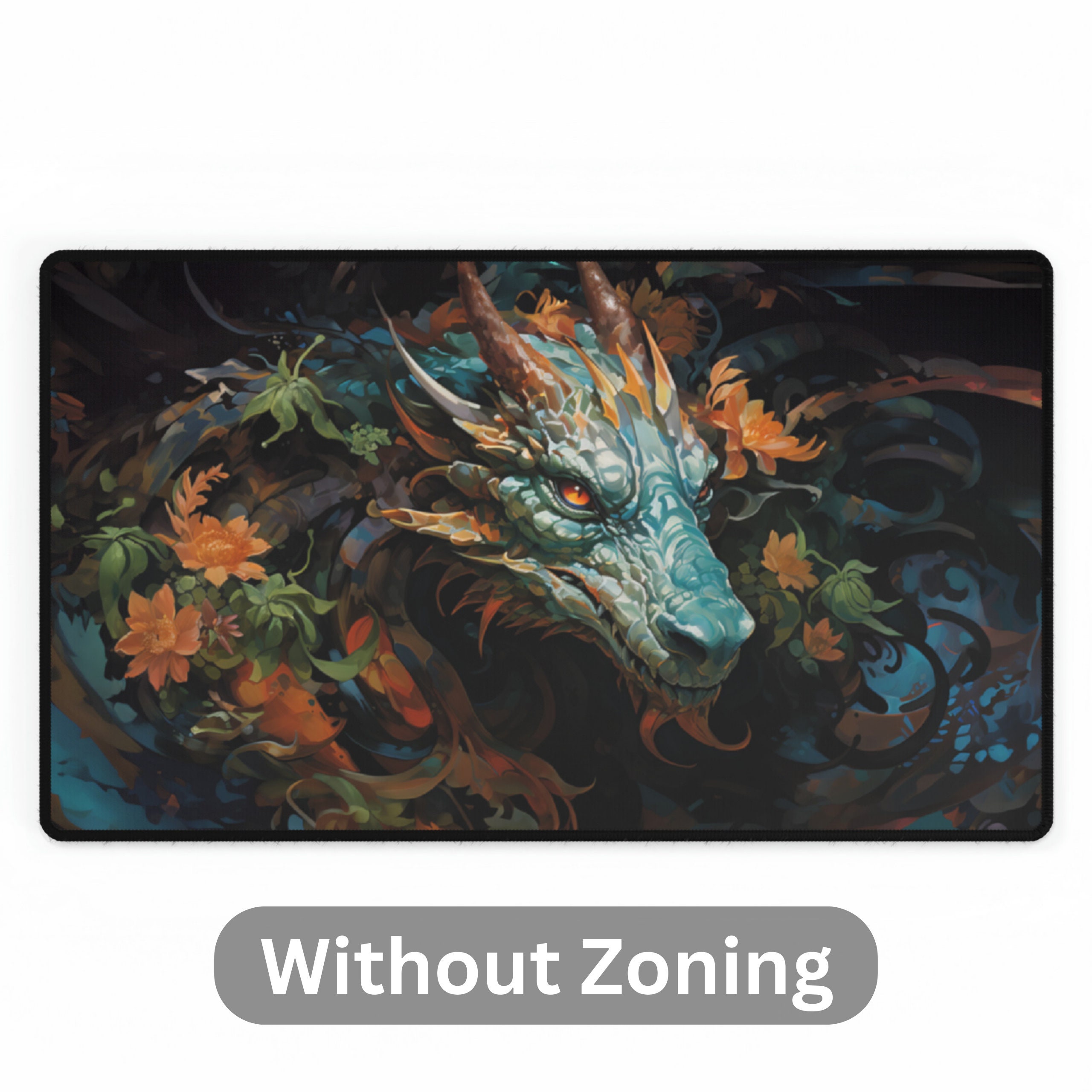 MTG Playmat | 24x14 Inch | Flower Dragon | Optional Zoning | TCG Play ...