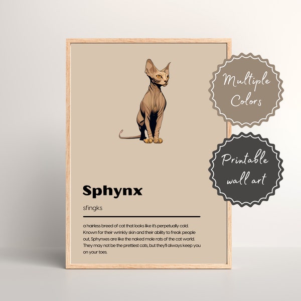 Sphynx Cat Art - Etsy
