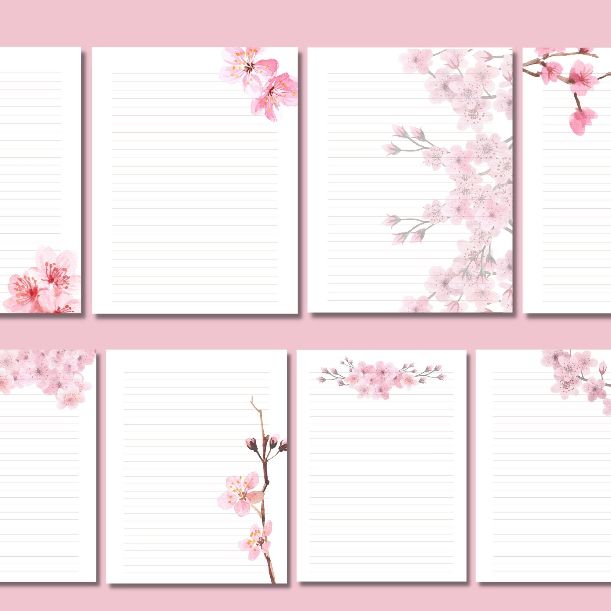 Cherry Blossom Printable Planner (daily, Weekly and More), Writing ...