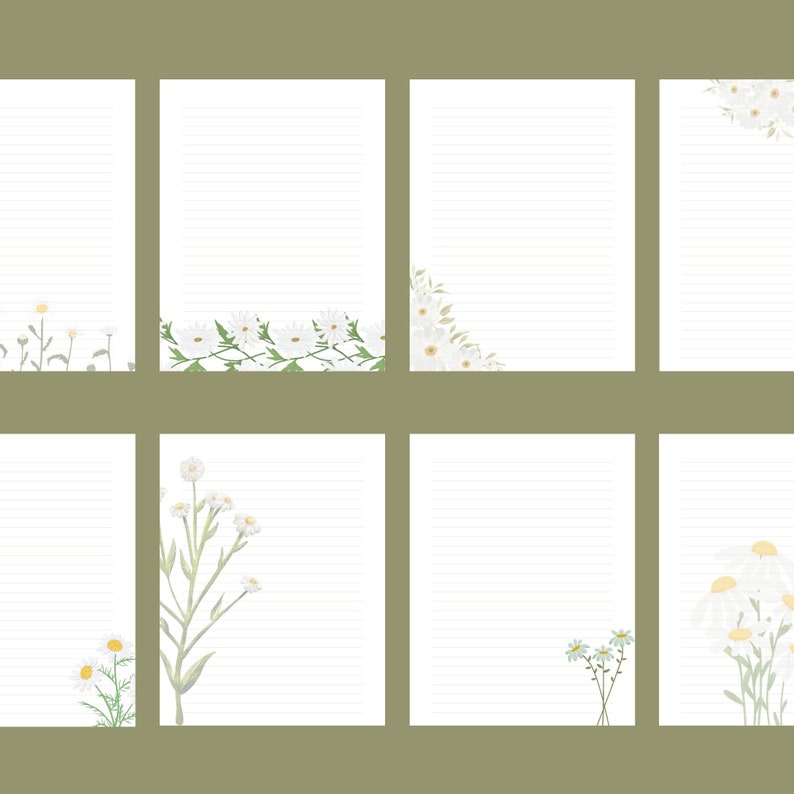 Sweet Daisies Printable Letter Writing Paper With Cut-out Stickers ...