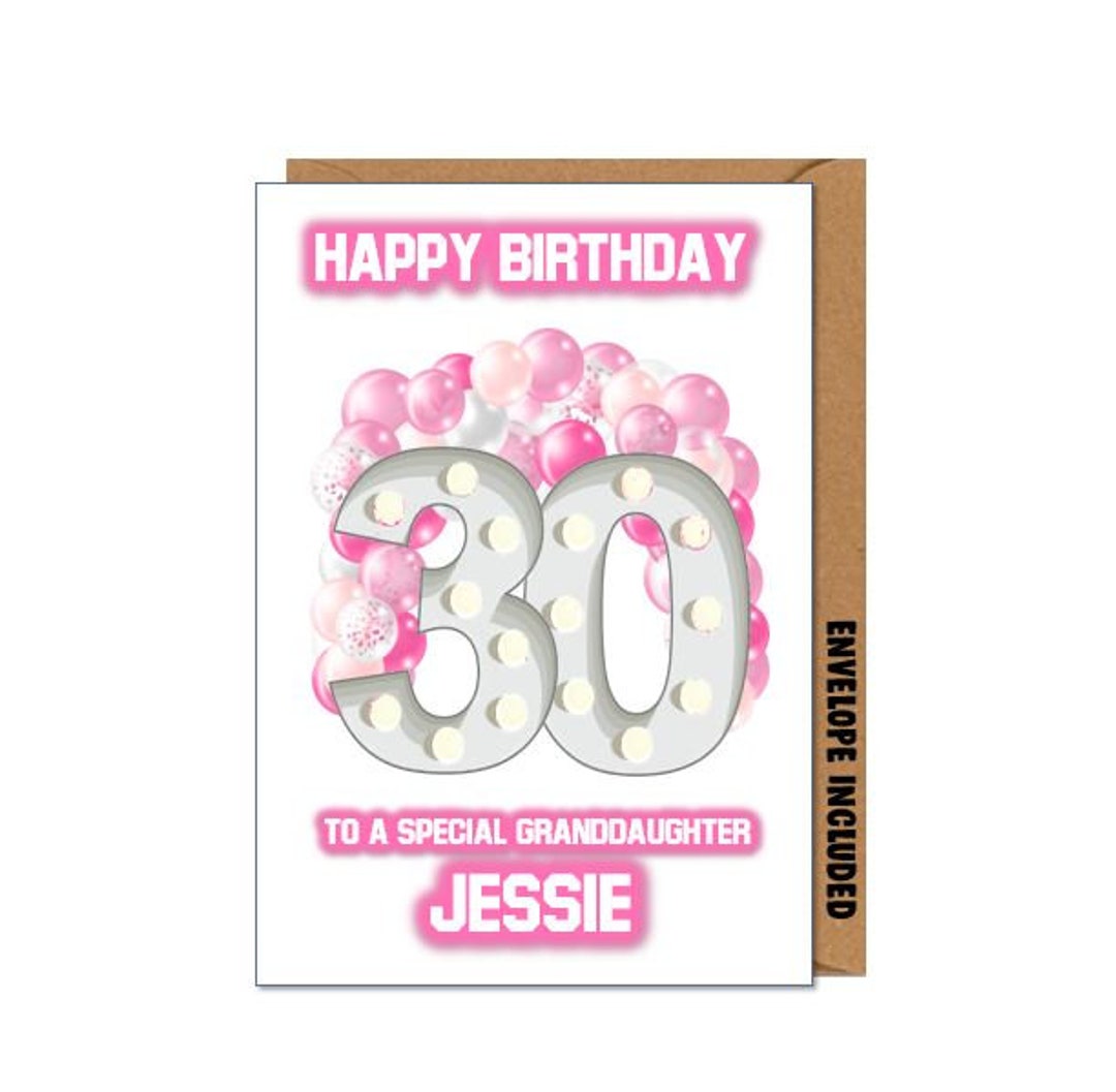 Personalised 30th Birthday Card for Girls ANY AGE 18th 21st 25th 30th ...