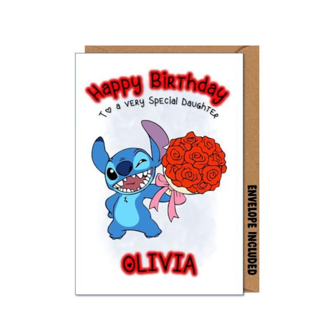 Personalised Lilo & Stitch Birthday Card Disney Son Daughter Grandson ...