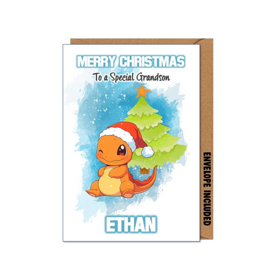 Personalised Charmander Pokemon Christmas Card Charmander Christmas ...