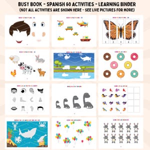 Spanish Busy Book Printable, Spanish Toddler Learning Binder, Spanish ...