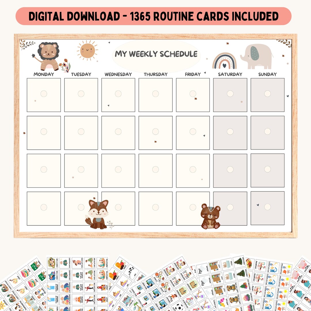 Children's Weekly Planner, Visual Timetable for Kids, Daily Routine ...