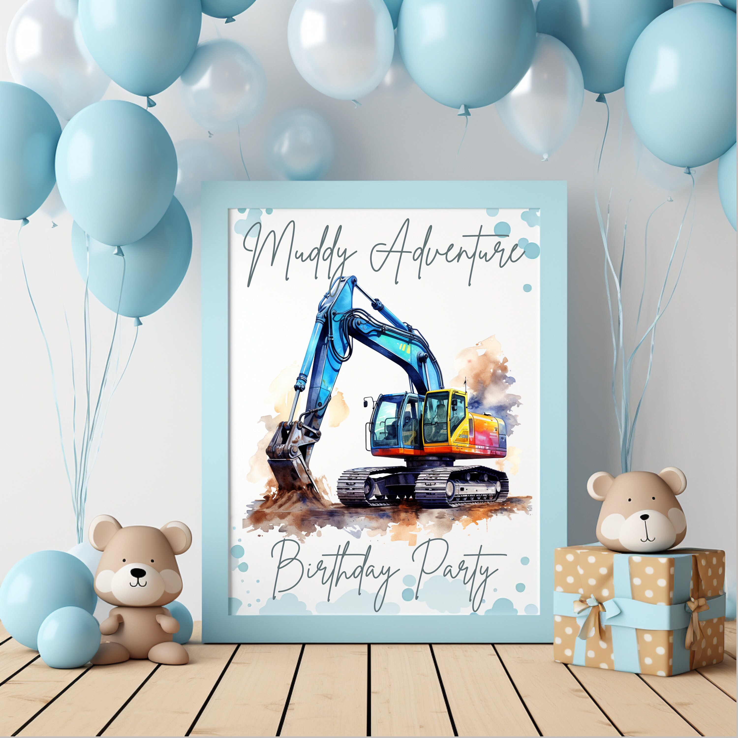 Watercolor Excavator Many Colors Excavator Png Digger - Etsy