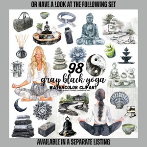 Watercolor Yoga Lover Clipart Bundle, Meditation Clip Art, Self Care ...